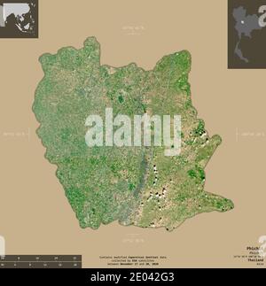 Phichit, province of Thailand. High resolution satellite map. Locations ...