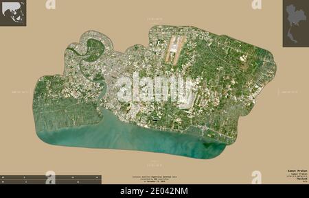 Samut Prakan, province of Thailand. High resolution satellite map Stock ...