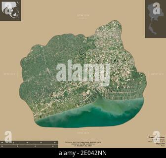 Samut Sakhon, province of Thailand. High resolution satellite map ...