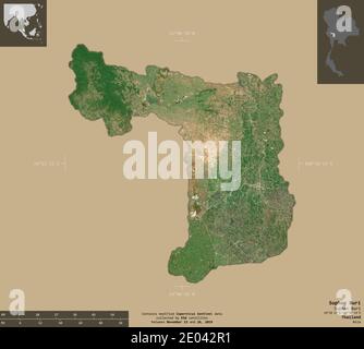 Suphan Buri, province of Thailand. High resolution satellite map ...