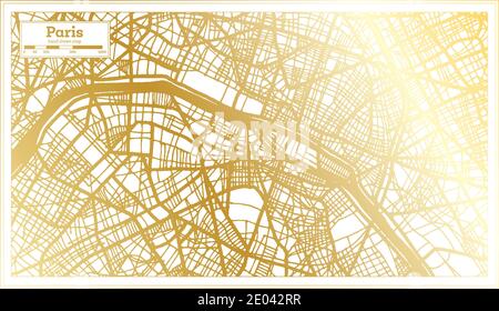 Paris outline map. Vector map of Paris city area within its borders ...