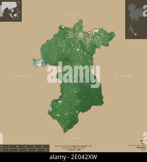 Yala, province of Thailand. High resolution satellite map Stock Photo ...