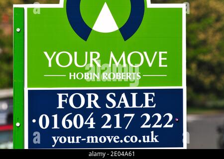 Right move estate agent signs in England UK Stock Photo - Alamy