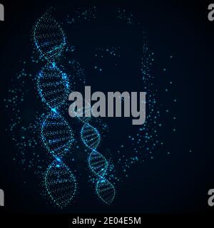DNA molecule structure, Futuristic Sci-Fi interface, vector background ...