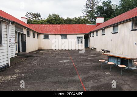 An outside courtyard of Napier Prison, New Zealand's oldest prison ...