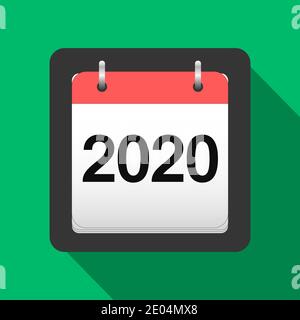 Calendar icon, 2020 date event symbol isolated on white background ...