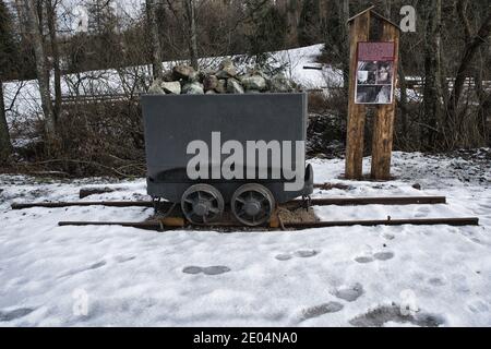 Old historic mining cart full of stones in Spisske Bystre village ...