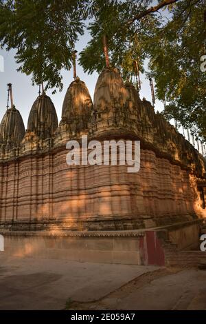 Side view of carved Jain Temple, a 12th-century monument, Arthuna Group ...