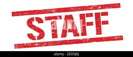 STAFF text on red grungy rectangle stamp sign Stock Photo - Alamy