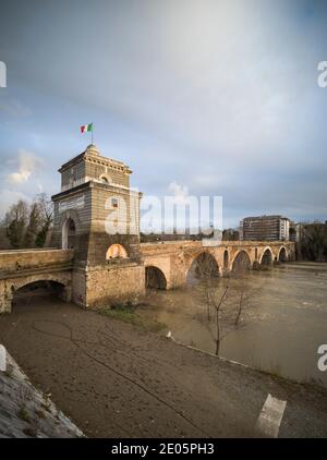Milvian bridge, Rome, Italy Stock Photo - Alamy