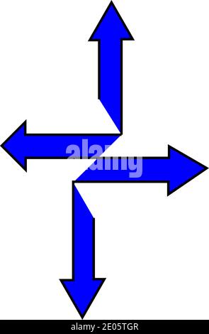 Four arrows in four directions Stock Photo - Alamy