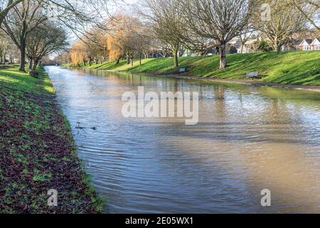 A flooded Royal Military Canal, Hythe, Kent Stock Photo - Alamy