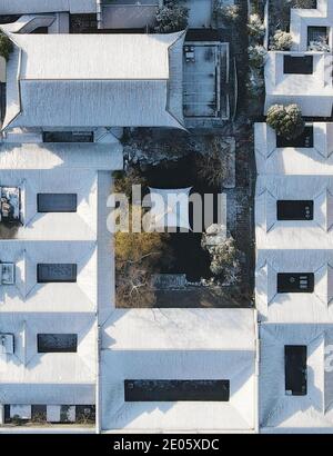 Aerial photo shows the snow scenery of Shenyang Imperial Palace in ...
