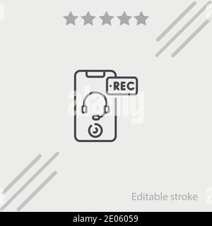 Recorded call Simple vector icon. Illustration symbol design template ...