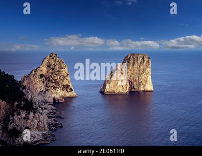 CAPRI ISLAND, ITALY, JUNE 10, 2015 : sunny postcard of Capri island ...