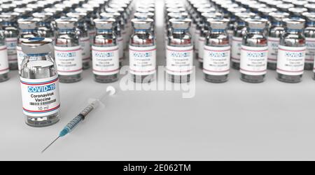 Covid 19 Corona Virus drug vaccine vials medicine bottles syringe ...