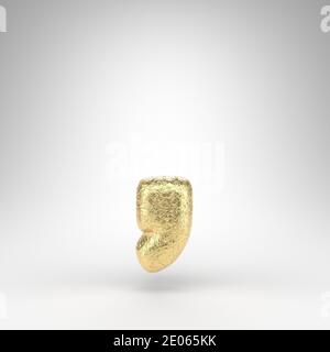 Gold 3d coma symbol. Golden sign on glossy wet wooden background ...