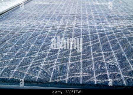 Frozen photovoltaic panels - Frosty solar system, photovoltaics Stock ...