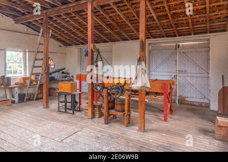 WOOLMERS, AUSTRALIA, FEBRUARY 24, 2020: Interior of a cider house at ...