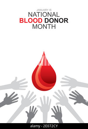 National Blood Donor Month concept. Banner with glowing low poly white ...