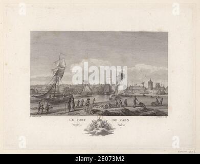 Le Port de Caen Vu de la Prérie 1776 by Nicolas Ozanne Stock Photo - Alamy