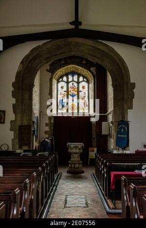 The font, St. Peter and St Paul`s Church, Hannington, Northamptonshire ...