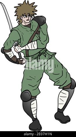 Cartoon illustration of samurai warrior Stock Vector Image & Art - Alamy