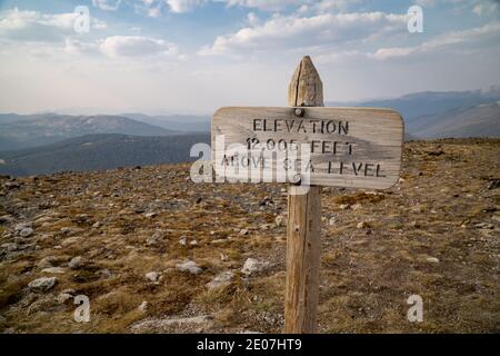 Elevation Sign 12,005 Feet - Alpine Tundra Ecosystem - Rocky Mountain ...