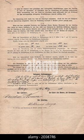 Lehrvertrag Wilhelm Laspe bei Kürschnermeister Chr. Krause, Göttingen ...