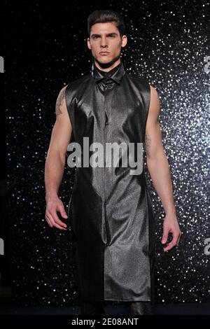 A model displays a creation by Nicola Formichetti for Thierry Mugler ...