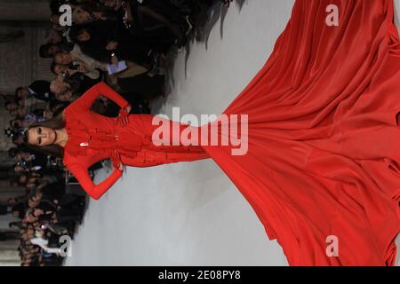 A model displays a creation by Stephane Rolland for his Fall-Winter ...