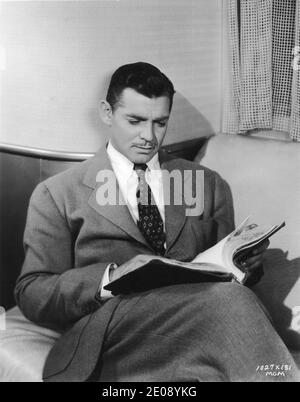 CLARK GABLE on set candid with Set Visitor ROBERT CANAVAN (his roommate ...