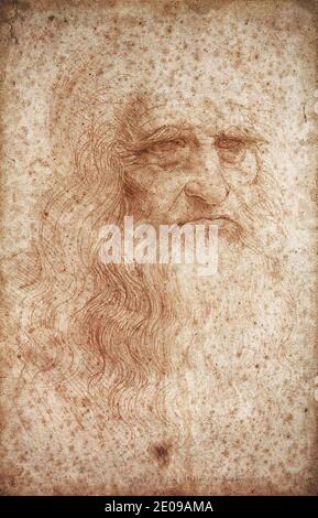 This presumed self-portrait of Leonardo da Vinci is an iconic image ...