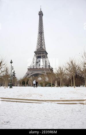 Paris is covered by snow and hit by frozen temperatures on February 5 ...
