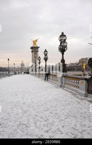 Paris is covered by snow and hit by frozen temperatures on February 5 ...