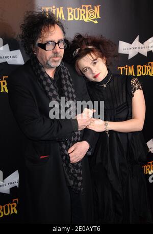Tim Burton and wife Helena Bonham-Carter arriving at the BAFTAS, which ...