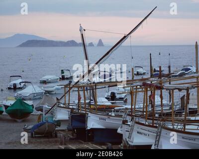Sa Riera beach in summer. Spanish summer destination. Begur, Costa ...