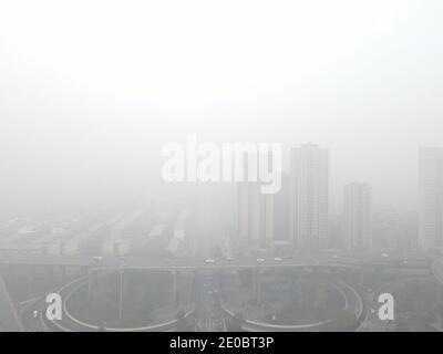 There is super heavy fog in Chengdu city, central China's Sichuan ...