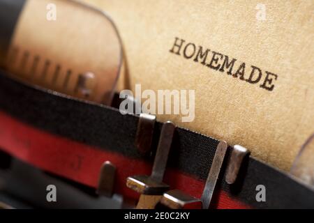 Homemade word written with a typewriter Stock Photo - Alamy