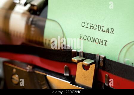 Circular economy phrase written with a typewriter Stock Photo - Alamy