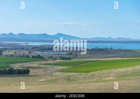 Aerial view of vineyards at Devil's Corner in Tasmania, Australia Stock ...