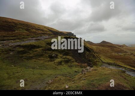 Typical autumn landscape of the desolate Skype Highlands in Scotland ...