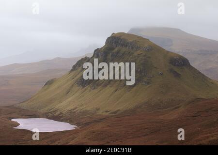 Typical autumn landscape of the desolate Skype Highlands in Scotland ...