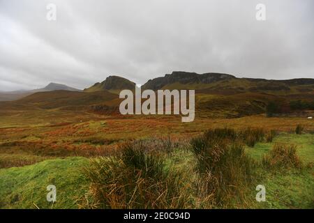 Typical autumn landscape of the desolate Skype Highlands in Scotland ...