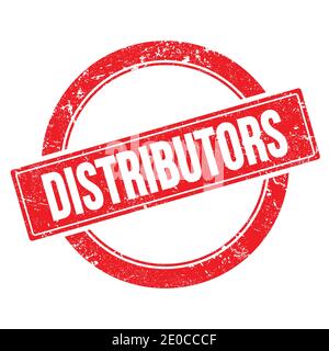 DISTRIBUTORS text on red grungy rectangle stamp Stock Photo - Alamy