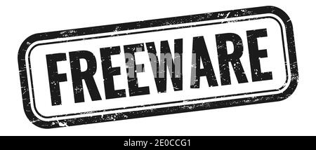 FREEWARE text on black grungy round vintage stamp Stock Photo - Alamy