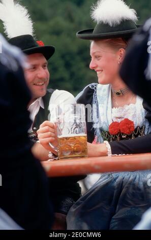 Germany /Bavaria /coupel is dancing at traditional Beer Festival in ...