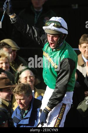Jockey Niall Madden celebrates with Numbersixvalverde after winning the ...