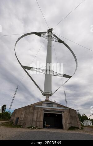 Vertical-axis wind turbine, Eole Cap-Chat wind farm, Quebec, Canada ...