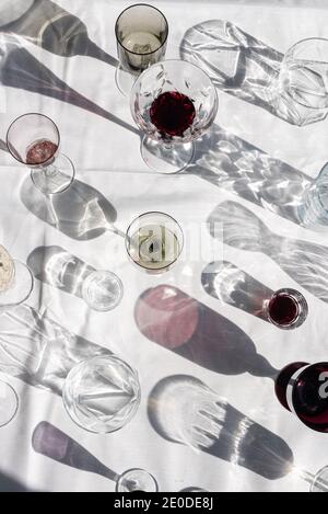 Set of tasty beverages on table Stock Photo - Alamy